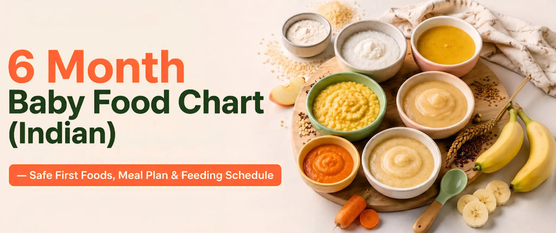 6 Month Baby Food Chart for Indian Babies | First Foods & Feeding Schedule
